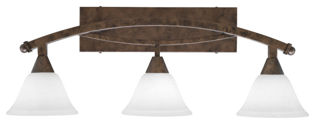 Bow 3 Light Bath Bar In Bronze Finish With 7" White Muslin Glass ...