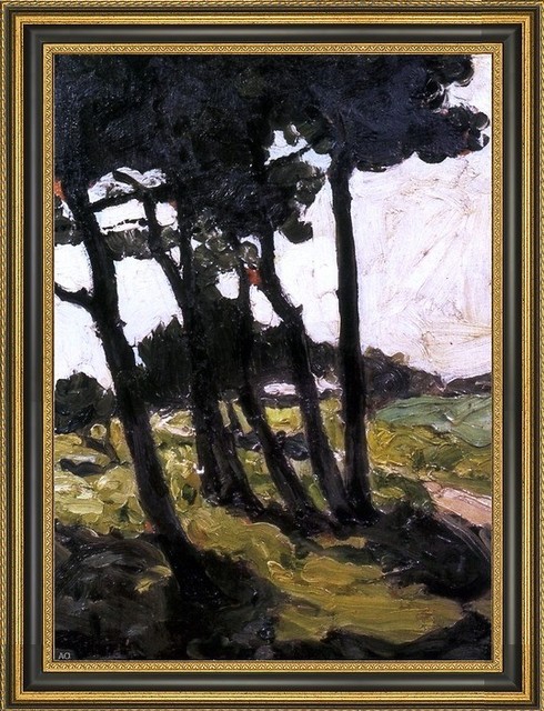 Max Bohm Pine Trees Equihen France Framed Canvas Print, 18"x27 ...