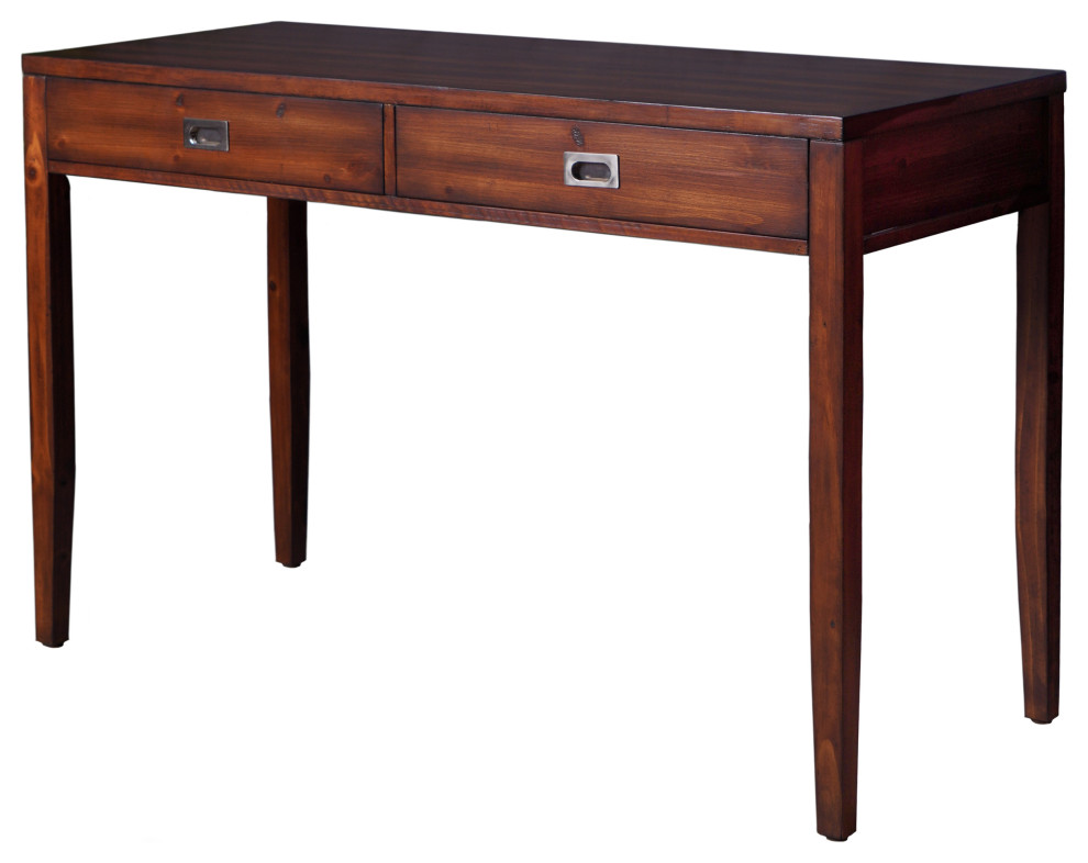 Leanna 48" Wood Writing Desk, Brown - Transitional - Desks And Hutches ...