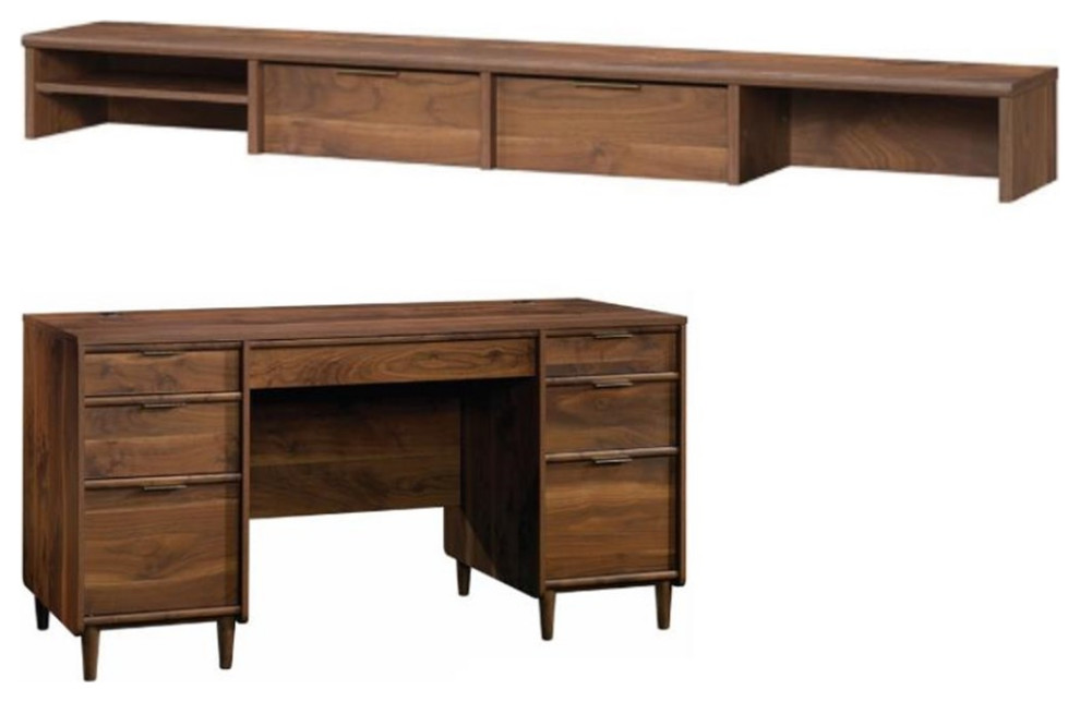 Home Square 2-Piece Set with Computer Desk & Organizer Hutch in Grand ...