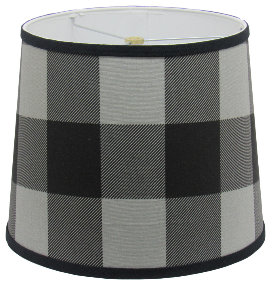 Black and Gray Check Lamp Shade, 10" - Farmhouse - Lamp Shades - by ...