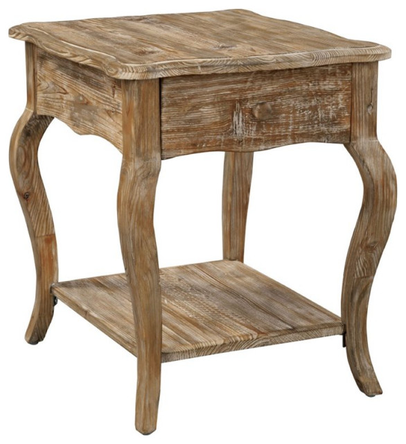 Alaterre Furniture Rustic Reclaimed End Table in Driftwood - French ...