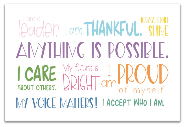 I Am Words 20"x30" Canvas Wall Art, 20x30 - Contemporary - Prints And ...