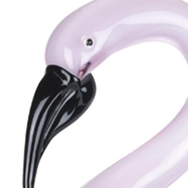 15" Pink Murano Glass Flamingo Figurine Tabletop Sculpture - Tropical ...