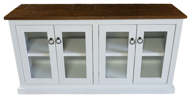 60" Rustic Two Tone Sideboard Buffet - Farmhouse - Buffets And ...