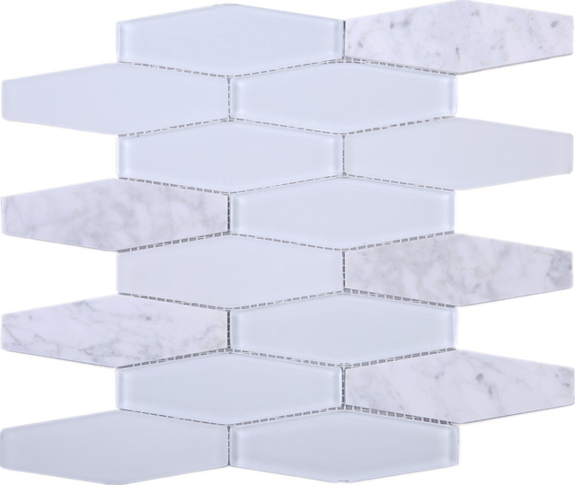 Vienna Mixed Mosaic Tile Sheet, White, Sample - Traditional - Mosaic ...