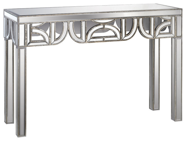 Mirrored Console With D-Shape Detailing - Contemporary - Console Tables ...
