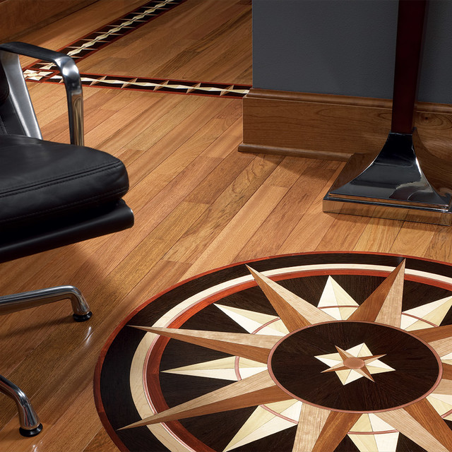 Post Modern Wood & Metal Medallion, 3/4" Thick - Contemporary - Floor ...