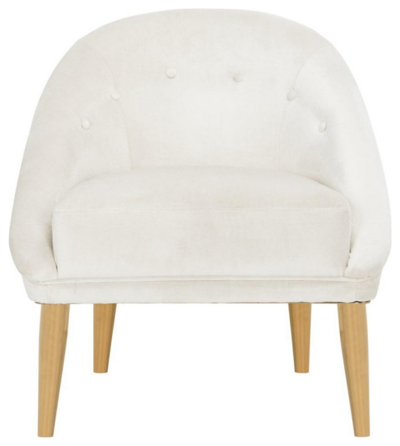 Felicia Velvet Club Chair With Gold Legs Bella White - Midcentury ...