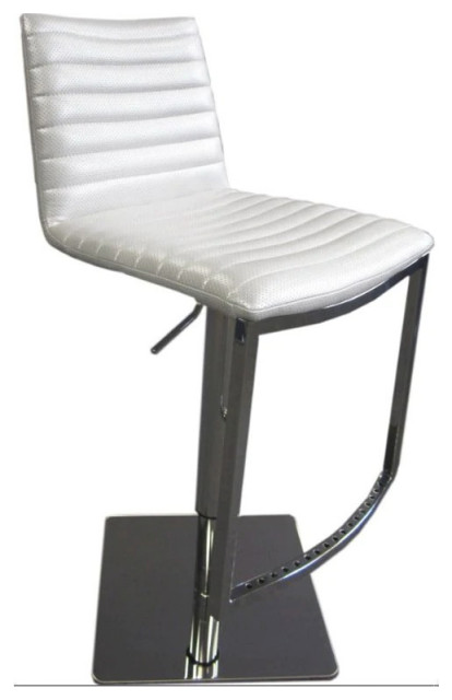 Lucio Hydraulic Barstool, White - Contemporary - Bar Stools And Counter ...