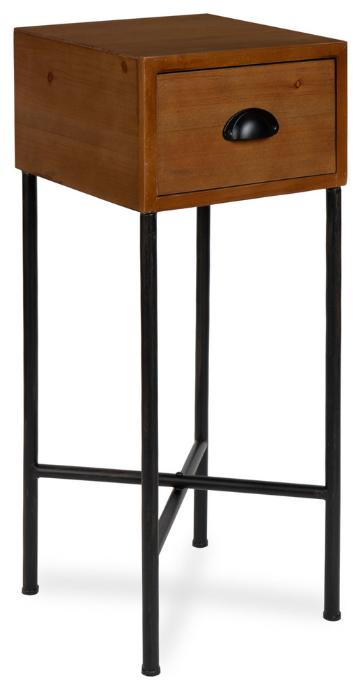Decklyn Wood Side Table, 12x12x30 - Transitional - Nightstands And ...