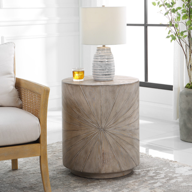 Uttermost Starshine Wooden Side Table - Farmhouse - Side Tables And End ...