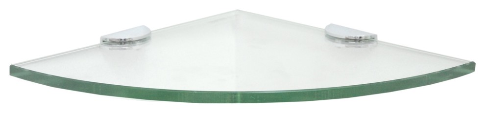 Quarter Round Glass Shelf with (2) Half Round Clamps, 6 Quarter Round Glass Shelf with (2) Half Round Clamps, 6
