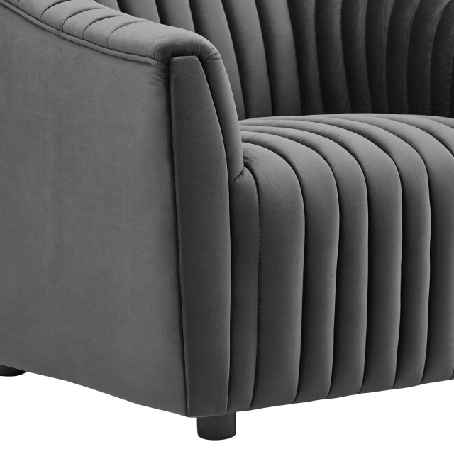 Modway Announce Performance Velvet Channel Tufted Armchair ...