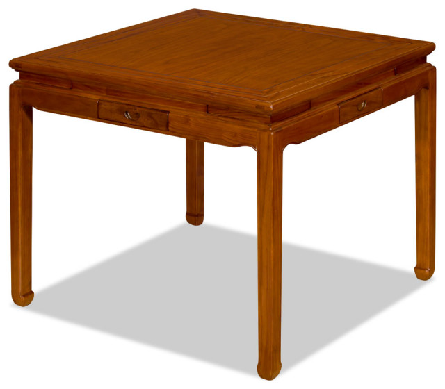 Natural Finish Elmwood Chinese Mahjong Game Table - Asian - Game Tables ...