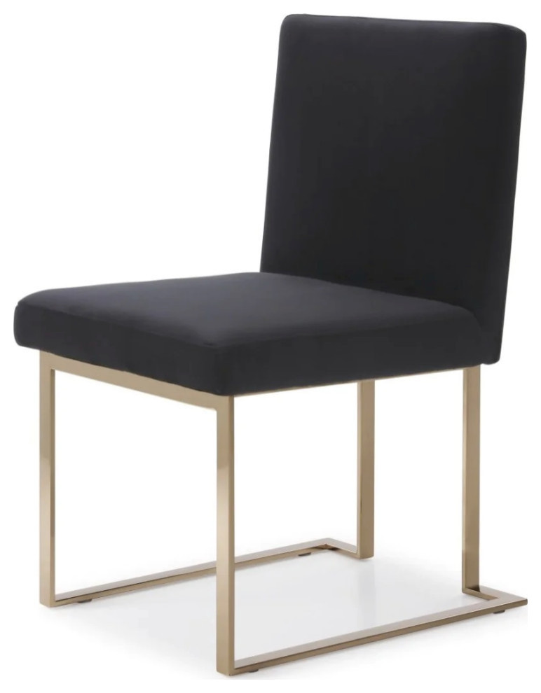 Eva Modern Black Fabric Dining Chair, Set of 2 - Contemporary - Dining ...