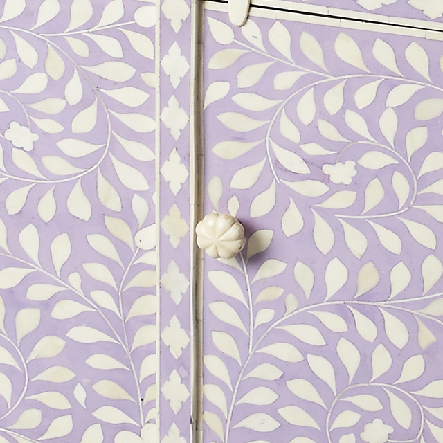 Vivienne Lavender Bone Inlay Console Chest - Mediterranean - Console ...