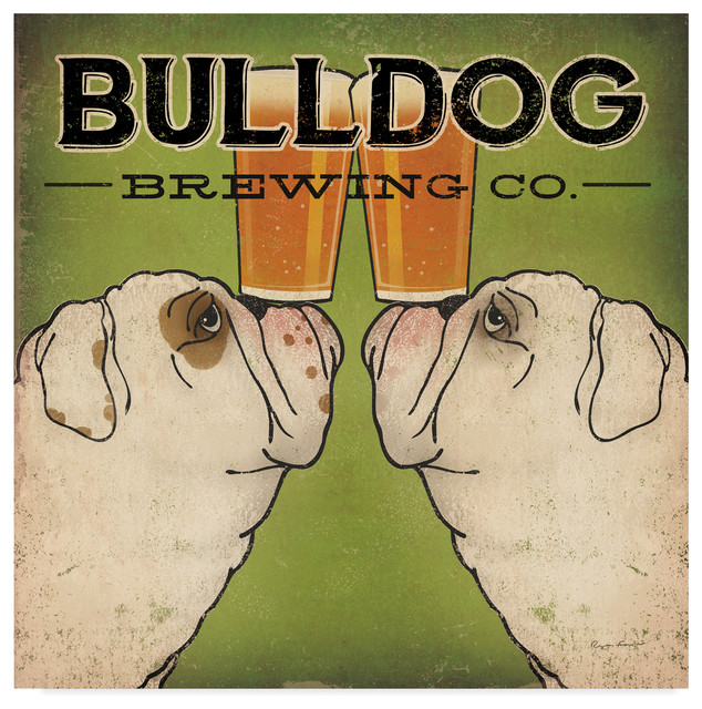 Ryan Fowler 'Bulldog Brewing' Canvas Art, 18"x18" - Midcentury - Prints ...