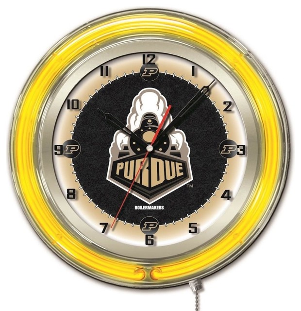 Purdue 19" Neon Clock - Contemporary - Wall Clocks - by Holland Bar ...