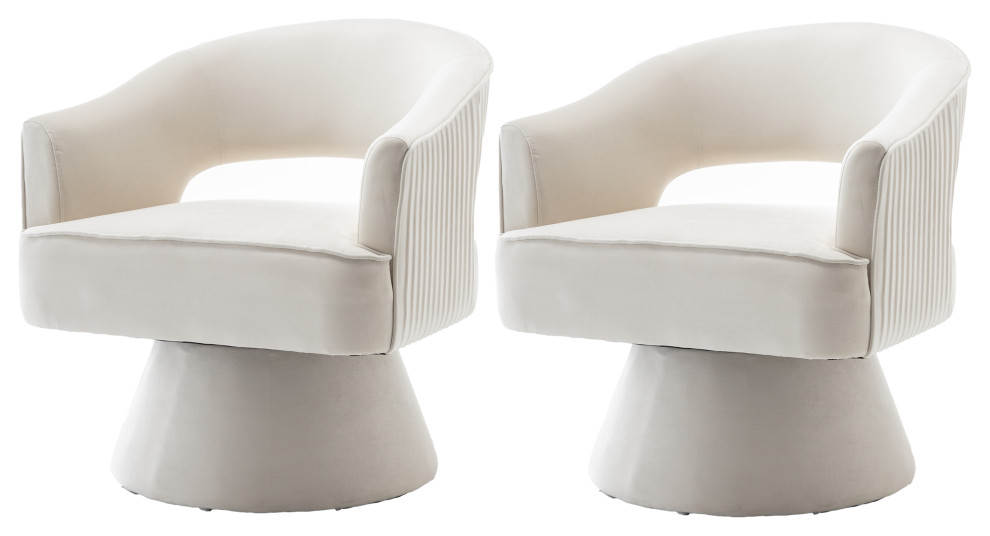 SEYNER Modren Velvet Swivel Arm Chair Set of 2,Upholstered Side Accent ...