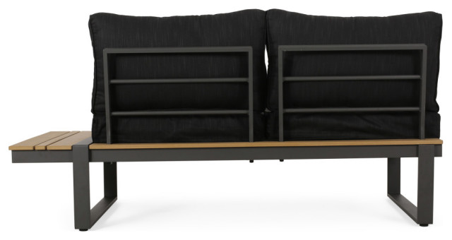 Jagger Outdoor Aluminum V-Shaped 5-Seat Sofa Set With Cushions ...