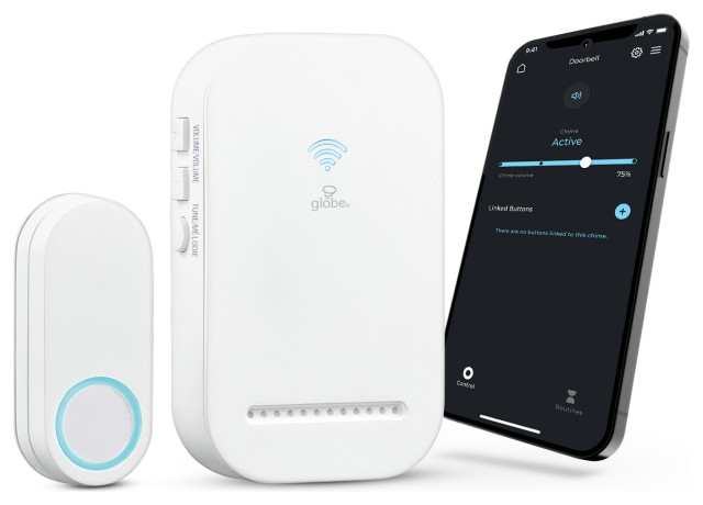 Wi-Fi Smart Wireless Doorbell Kit with Plug-In Chime and Lighted ...