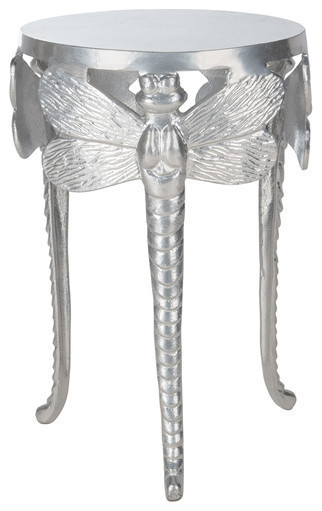 Viki Dragonfly Legs Accent Table, Silver - Contemporary - Side Tables ...