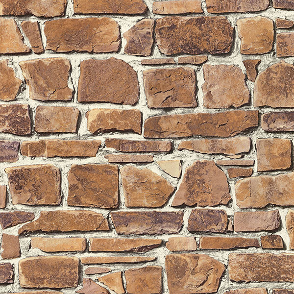 Uneven Brick Masonry Pattern Wallpaper, Sample - Contemporary ...