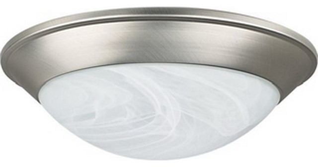 Brushed Nickel With Alabaster Twist and Lock Glass, 11" LED Flush ...