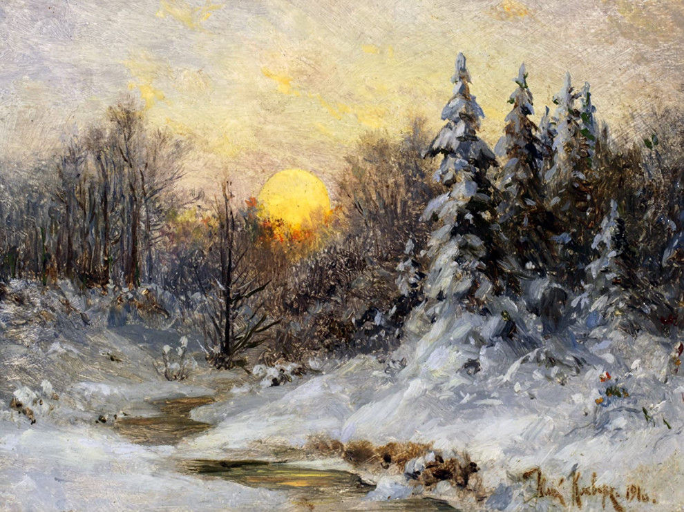 Tile Mural Landscape winter forest fir tree Backsplash, Ceramic Glossy ...