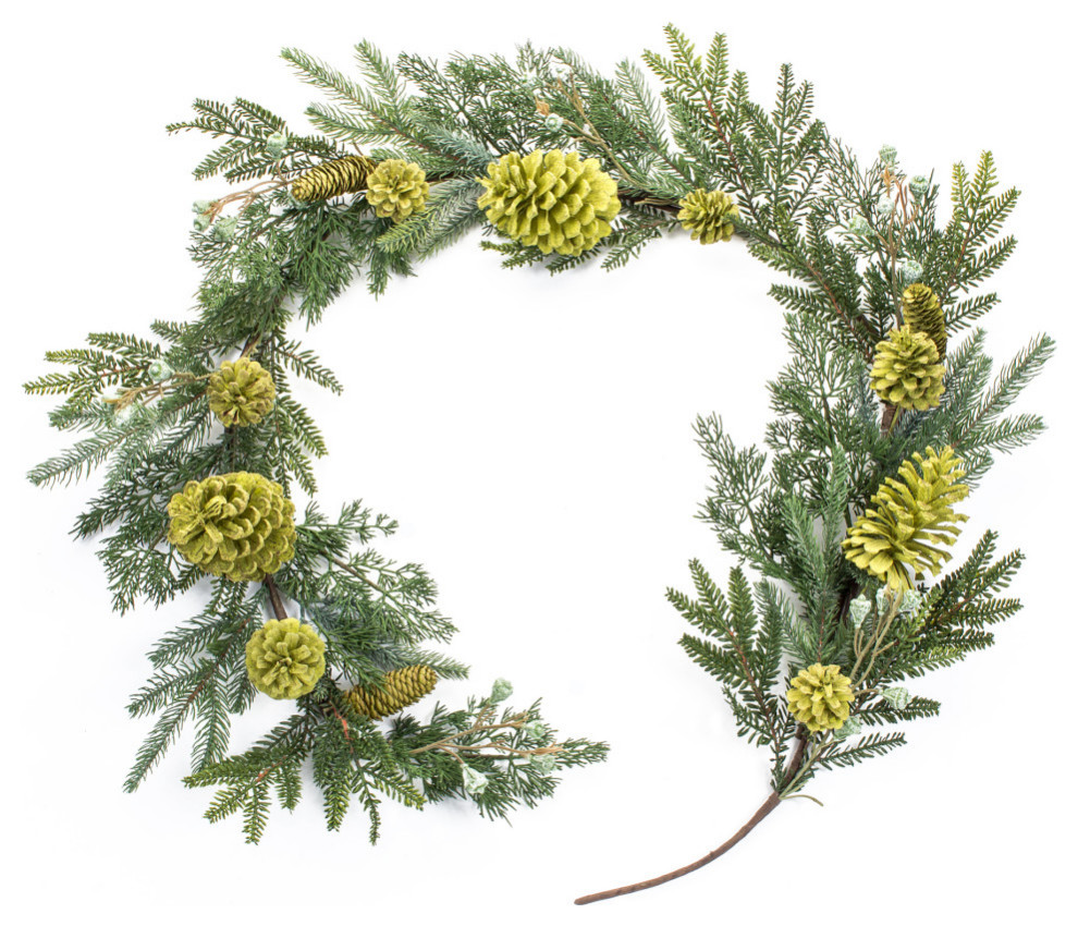 Mixed Pine Garland, 2-Piece Set - Traditional - Wreaths And Garlands ...