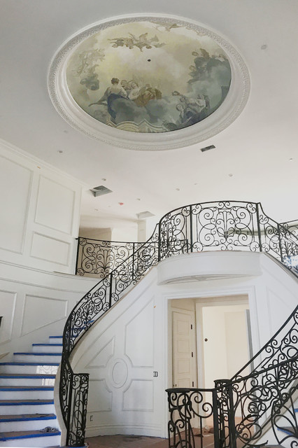 Classical Mythological Dome Ceiling Mural - Victorian - Staircase - Los ...