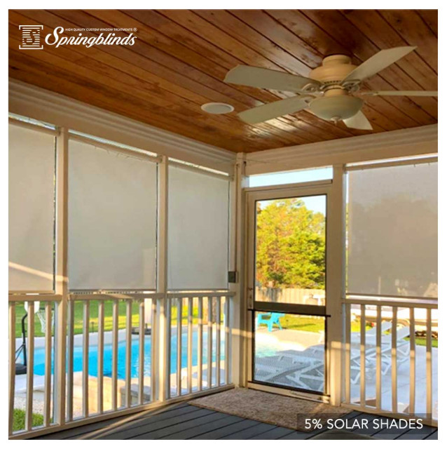Springblinds SOMFY Motorized 5% Solar Indoor Outdoor Shade, 32"x72 ...