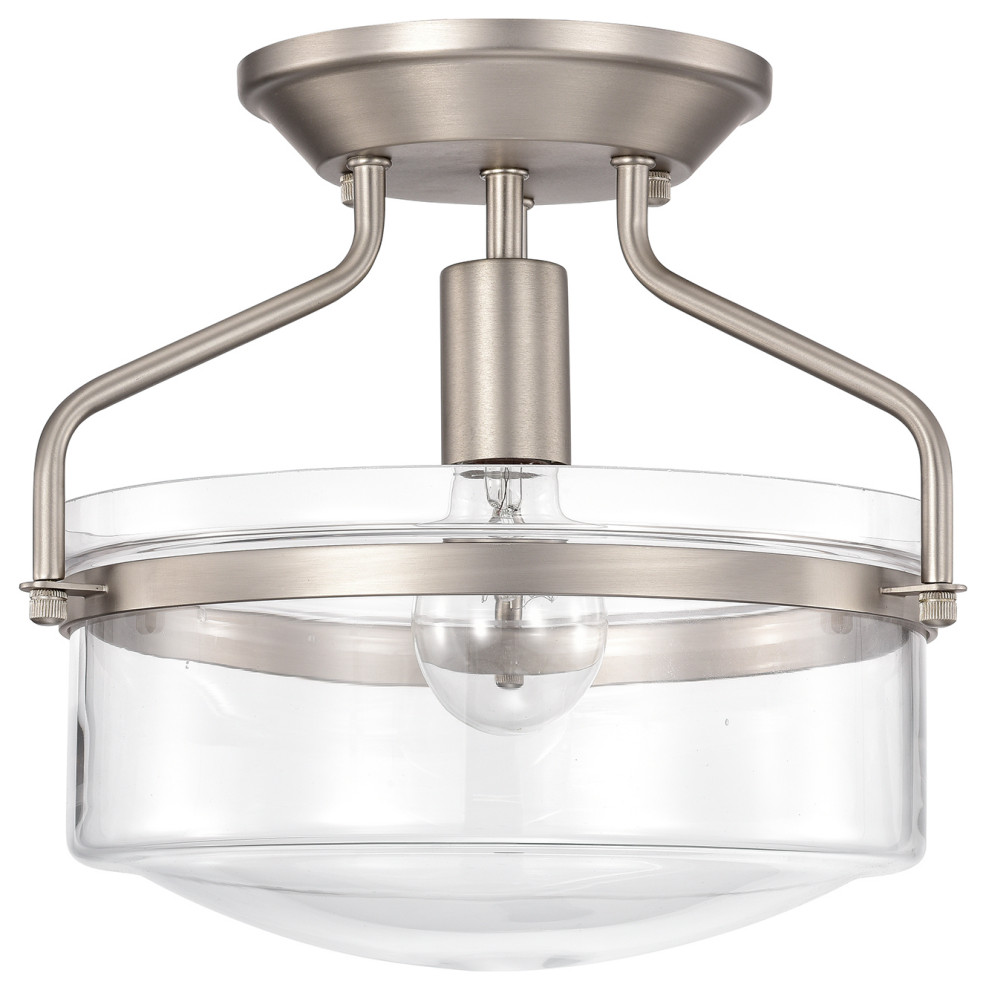 Warehouse of Tiffany's CM018/1NI Milton Matte Satin Nickel 1 Light ...