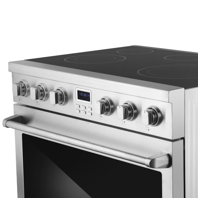 36" 6.0 cu.ft. Electric Range With 5 Burner Glass Cooktop, Stainless ...
