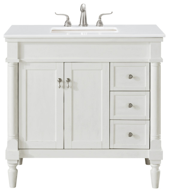 Elegant 36" Single Bathroom Vanity in Walnut - Traditional - Bathroom Vanities And Sink Consoles ...