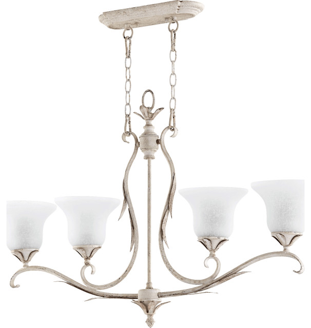 QUORUM 6572-4-39 Flora 4-Light Island Light, Vintage Copper with White ...