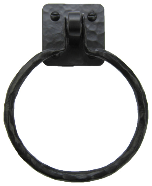 Farmhouse Wrought Iron Towel Ring BHR10 - Transitional - Towel Rings ...