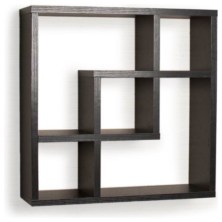 Geometric Square Wall Shelf With 5 Openings - Transitional - Display ...