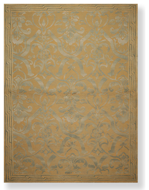 Tan Grey Color Designer Rug, 9'x12', 9x12 - Transitional - Area Rugs ...