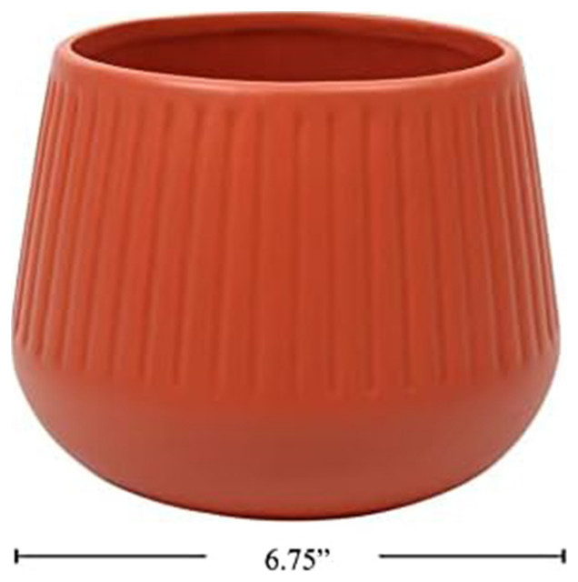 Truu Design Red Ceramic Planter Vase - Contemporary - Indoor Pots And ...
