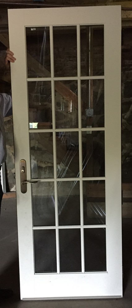 French doors and window alignment and clashing muntins.