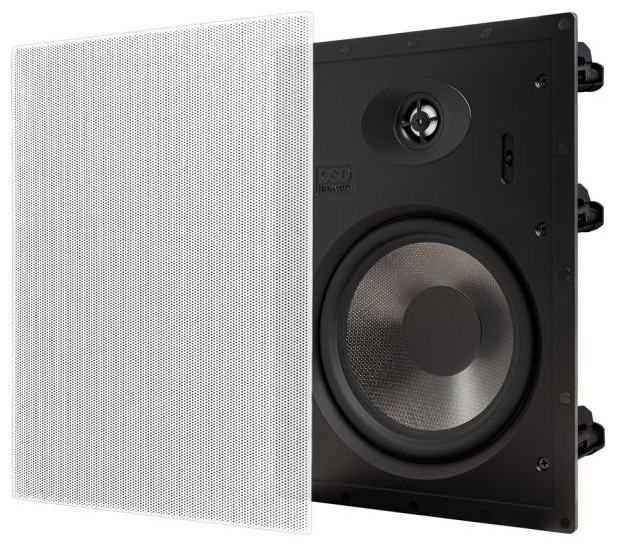 OSD Black 8" In-Wall Speaker Pair, 1" Aluminum Tweeter w/ 12dB ...