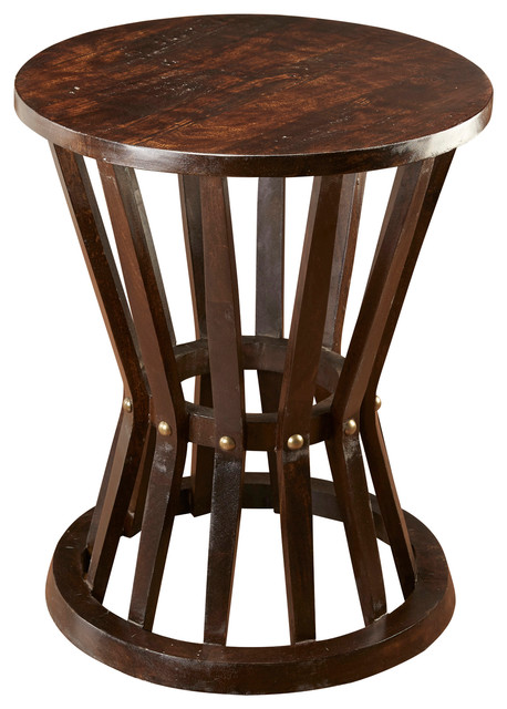 Round Slatted Table - Transitional - Side Tables And End Tables - by ...