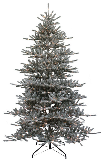Kurt Adler 9- Foot Pre-Lit Warm White LED Flocked Vail Pine Tree, 9 ...
