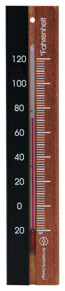 Wall Thermometer Black / Walnut Finish 7.1 inch - Contemporary ...