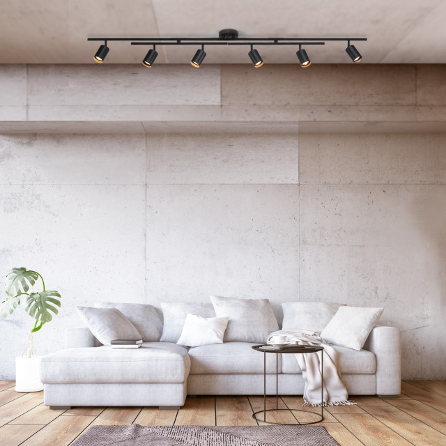 Waylon 6-Light Matte Black Track Lighting - Transitional - Track ...