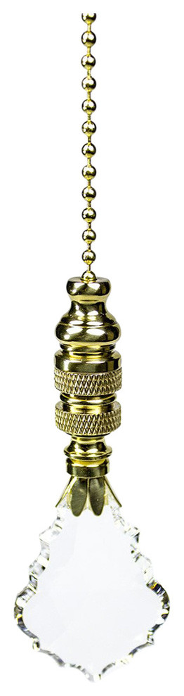 Crystal Gothic Cross Ceiling Fan Pull, 2.75"h with 12" Polished Brass ...