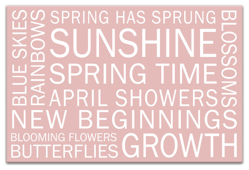 Pink Spring Sayings 30x20 Canvas Wall Art, 30x20 - Contemporary ...