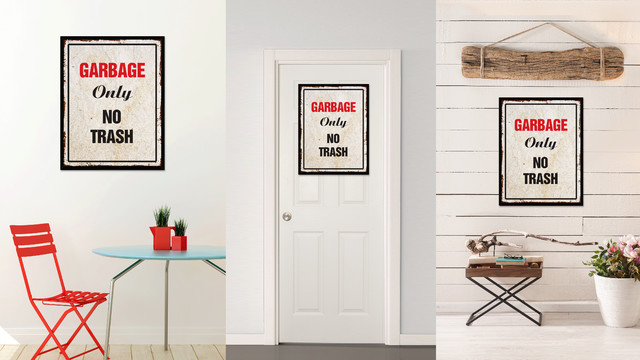 Garbage Only No Trash Caution Sign, Canvas, Picture Frame, 22"x29 ...